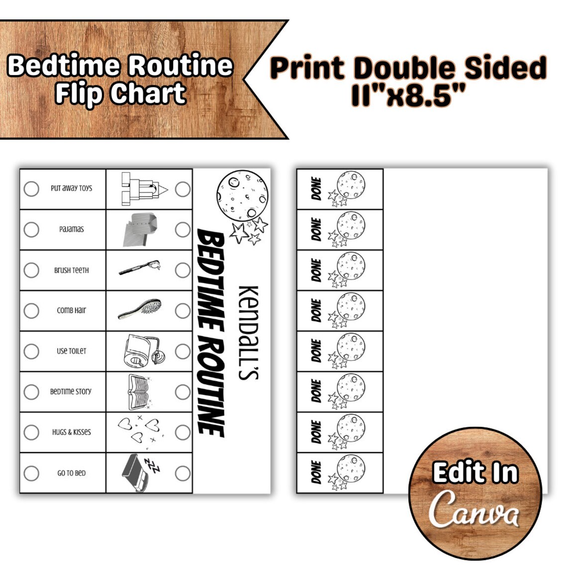 Routine Flip Chart, Morning Routine, Bedtime Routine, Kids Routine ...