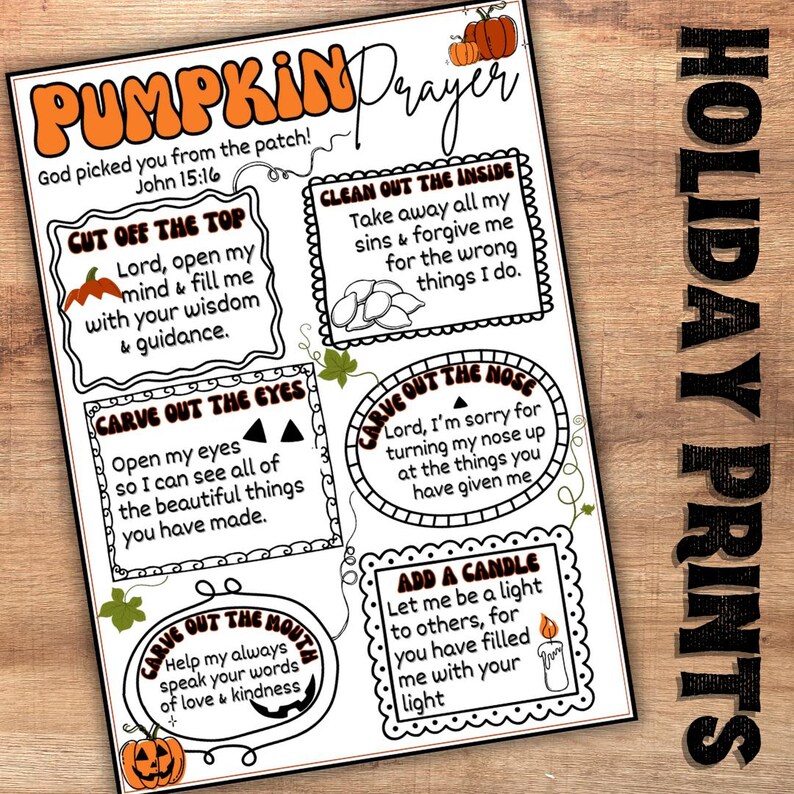 Pumpkin Carving Halloween Activity, Christian Pumpkin Prayer for ...