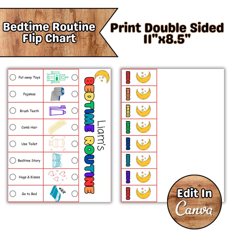 Editable Kids Routine Flip Chart: Rainbow Theme (digital Download) - Etsy