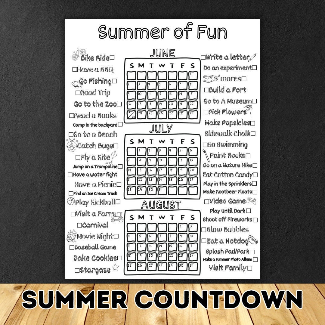 PRINTABLE Summer Countdown Poster, 2024, Summer Countdown, Summer ...