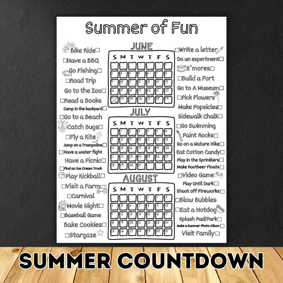 PRINTABLE Summer Countdown Poster, 2024, Summer Countdown, Summer ...