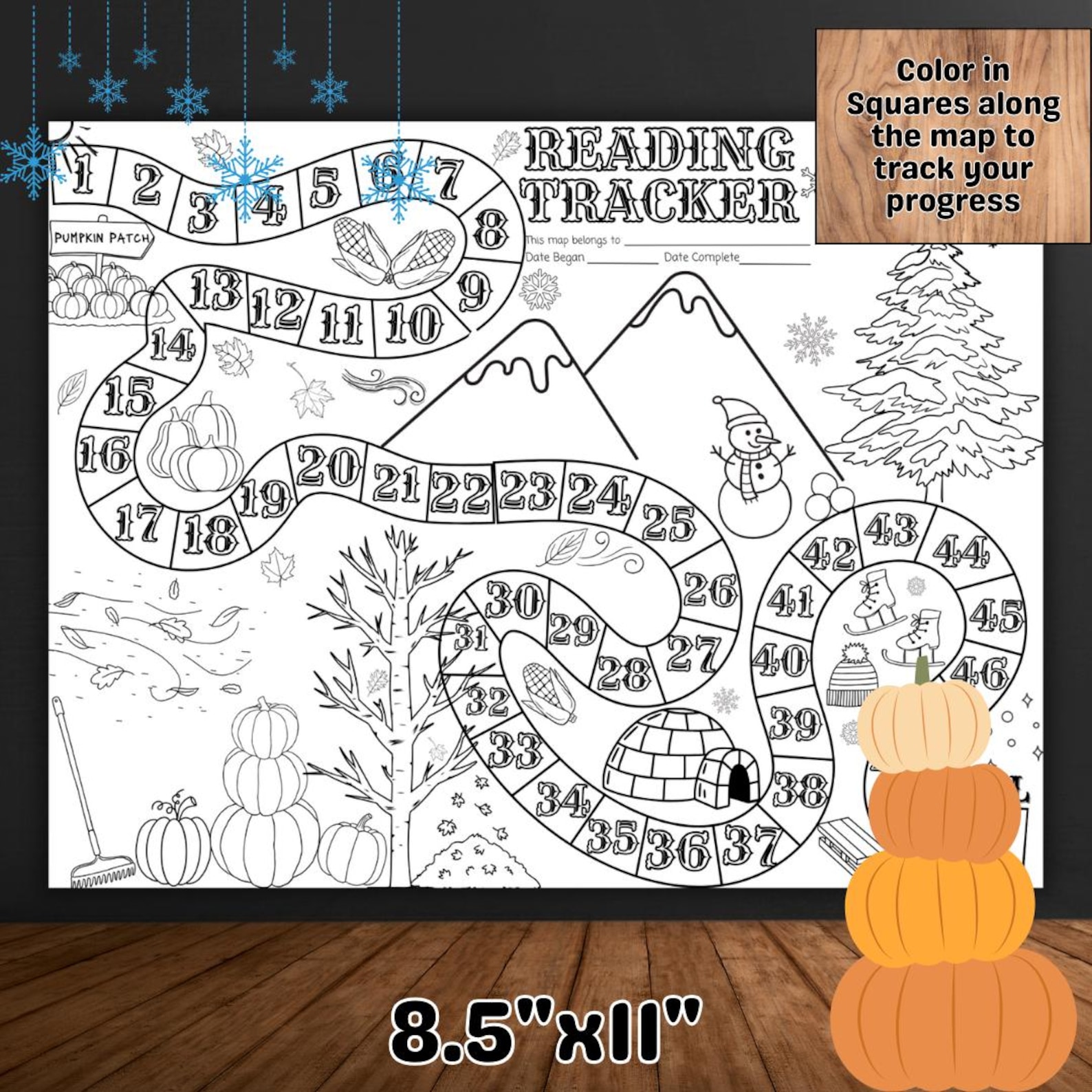 Adventure Fall to Winter Break Reading Map | Reading Tracker and Log ...