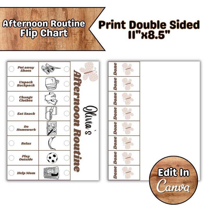 Editable Kids Routine Flip Chart: Morning, Bedtime, Chores (digital ...