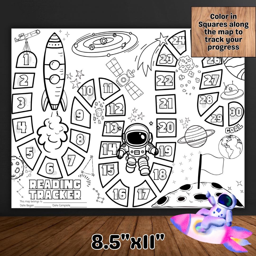 Adventure Space Reading Map | Reading Tracker and Log for Kids | Summer ...