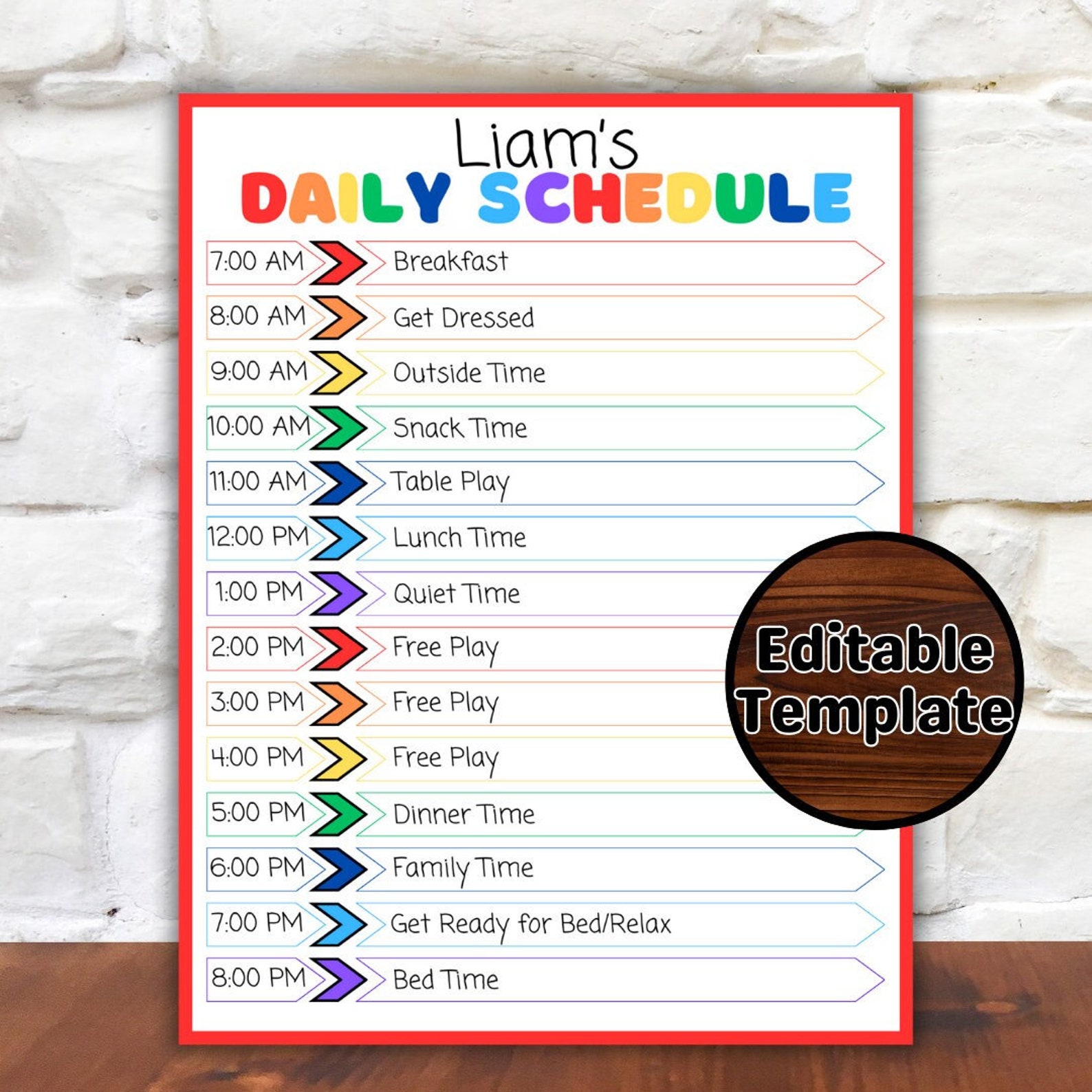 Kids Daily Schedule Template Printable Homeschool Daily Routine Kids ...