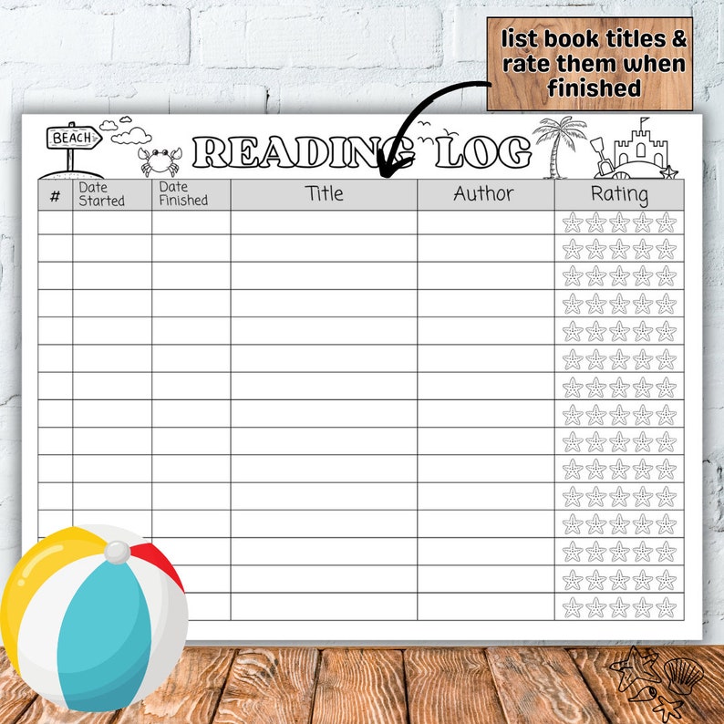 Adventure Beach Reading Map | Reading Tracker and Log for Kids | Summer ...