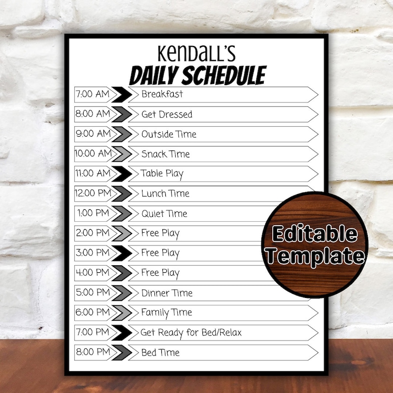 Kids Daily Schedule Template: Homeschool Routine Chart (editable PDF ...