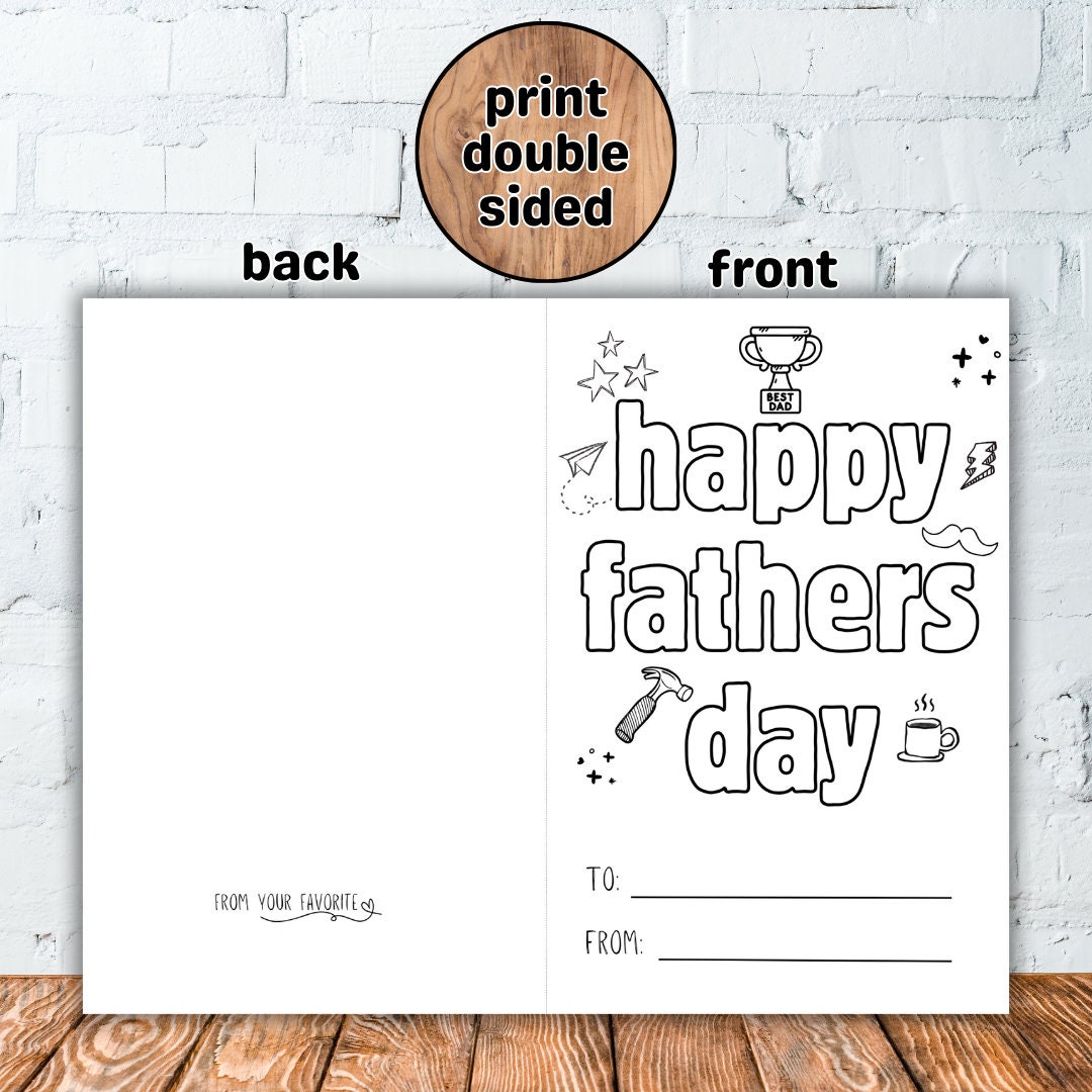Father's Day Fill-in Card: Kid's Activity Page (instant Download) - Etsy