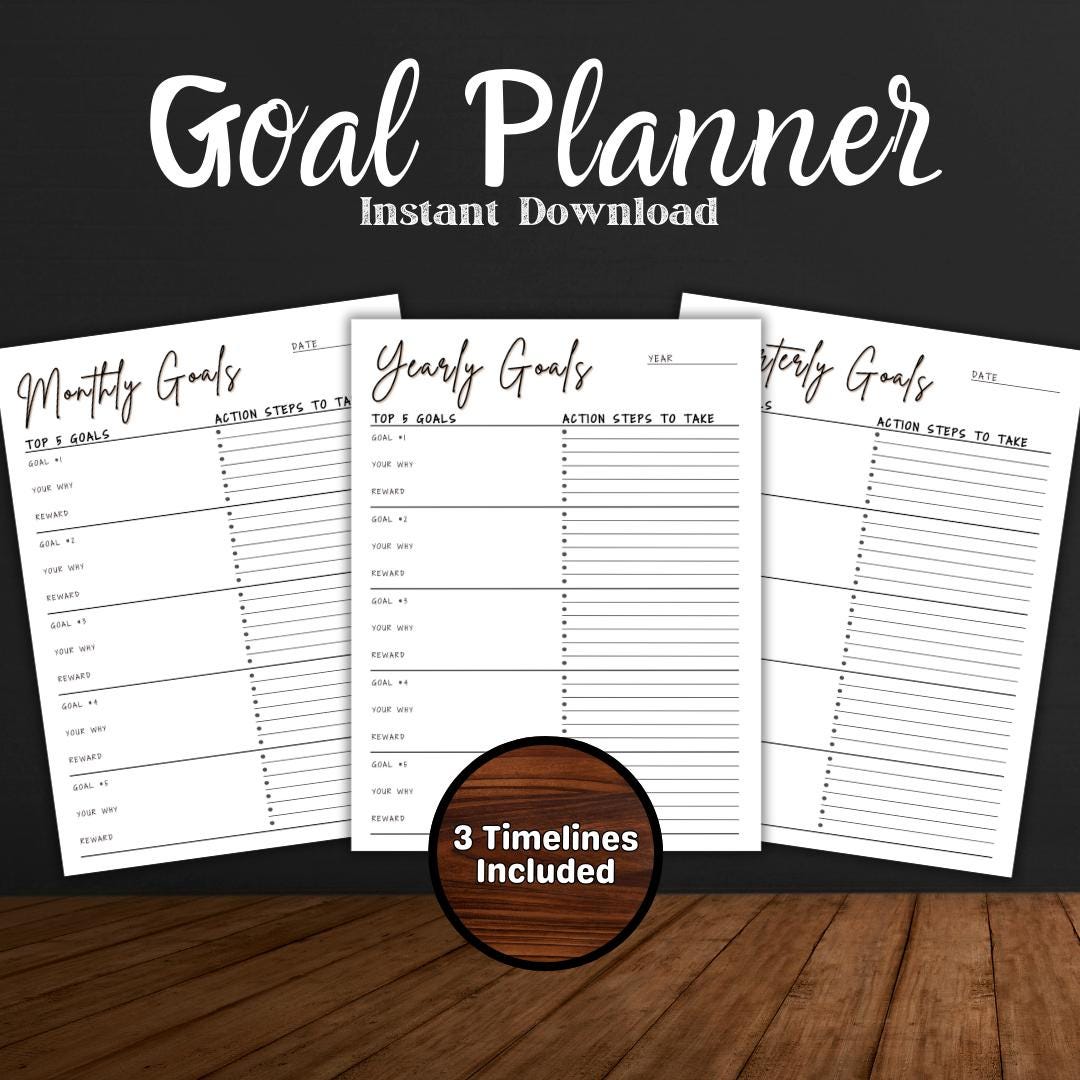 Goal Planner Pages, 2024 Goals Tracker, SMART Goal Setting, New Year ...