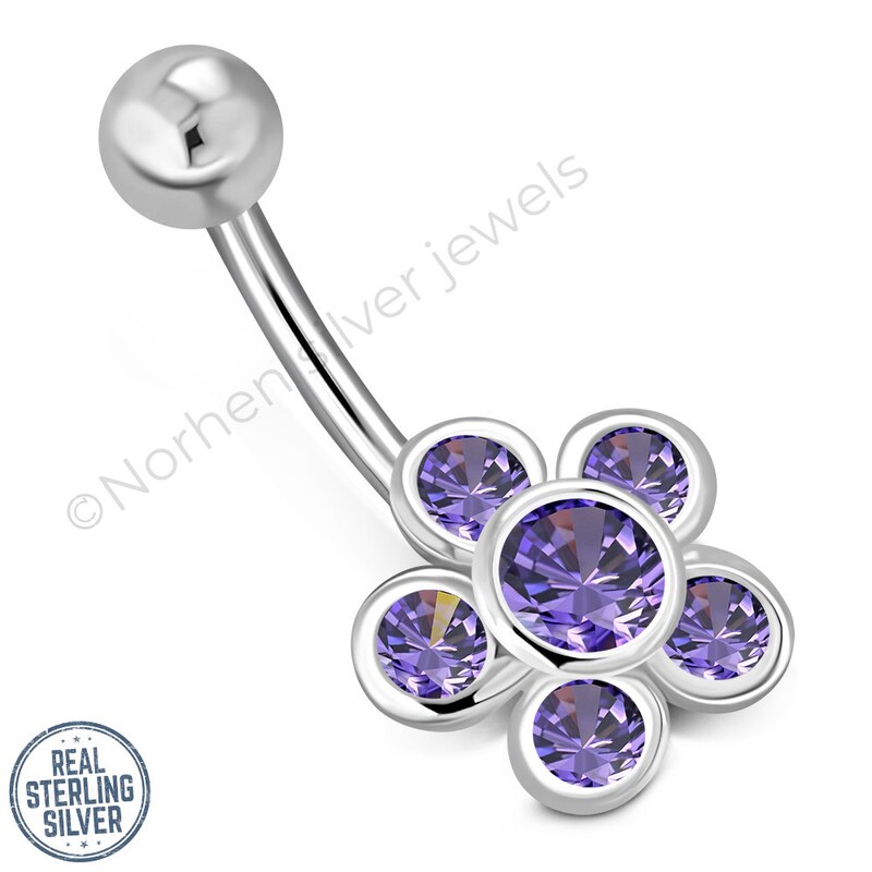 925 Silver Navel Piercing - Etsy