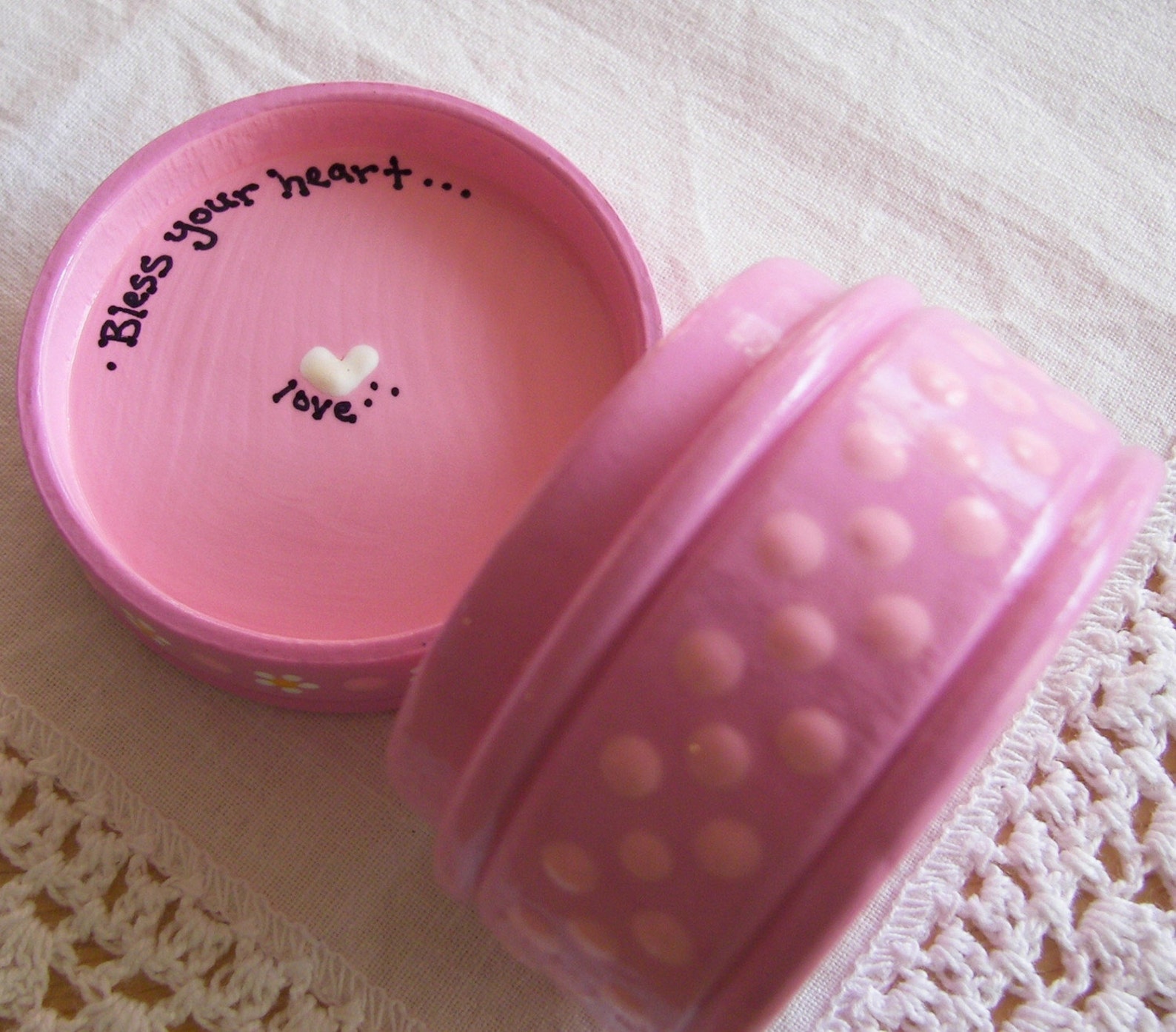 Hand Painted Love Boxes Pink Heart Box Wood - Etsy