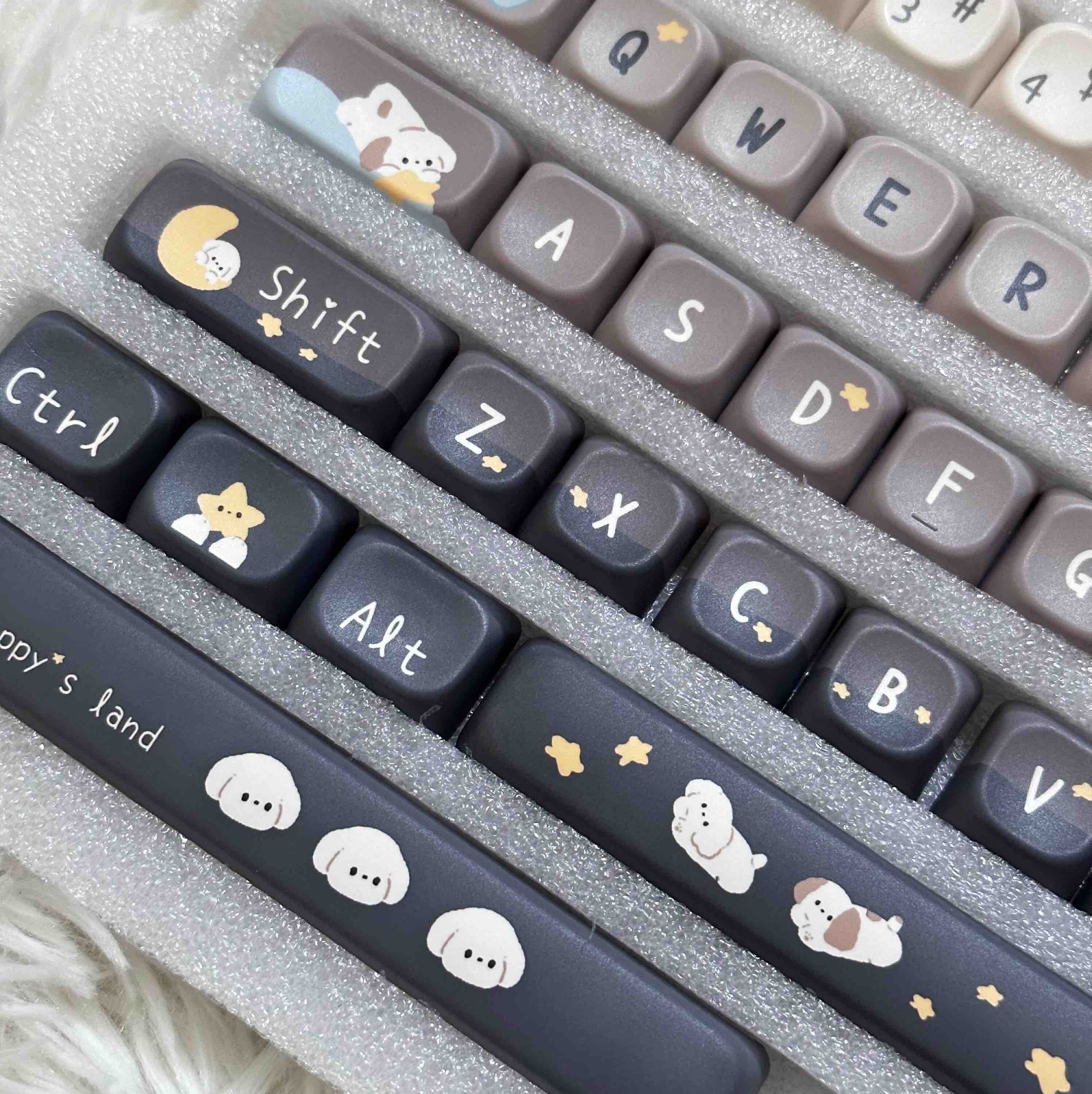 Kawaii Gradient Sleepytime Puppy Keycaps | 140 Keys EOA - Etsy