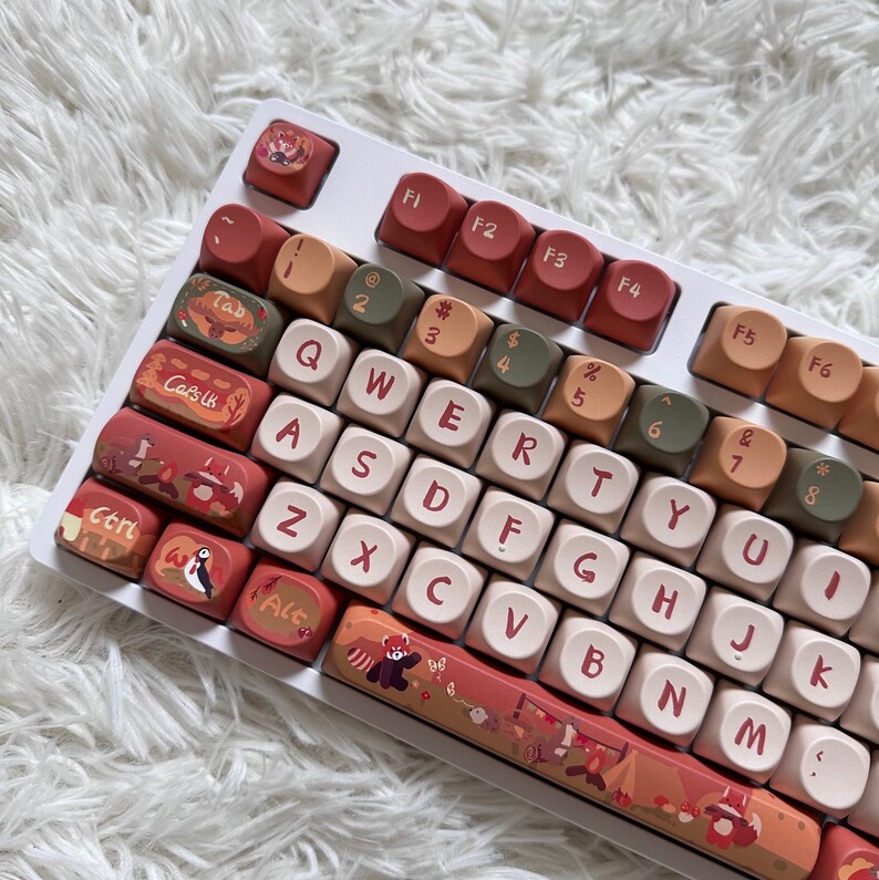 Kawaii Red Panda & Friends Keycaps 140 Keys SOA - Etsy