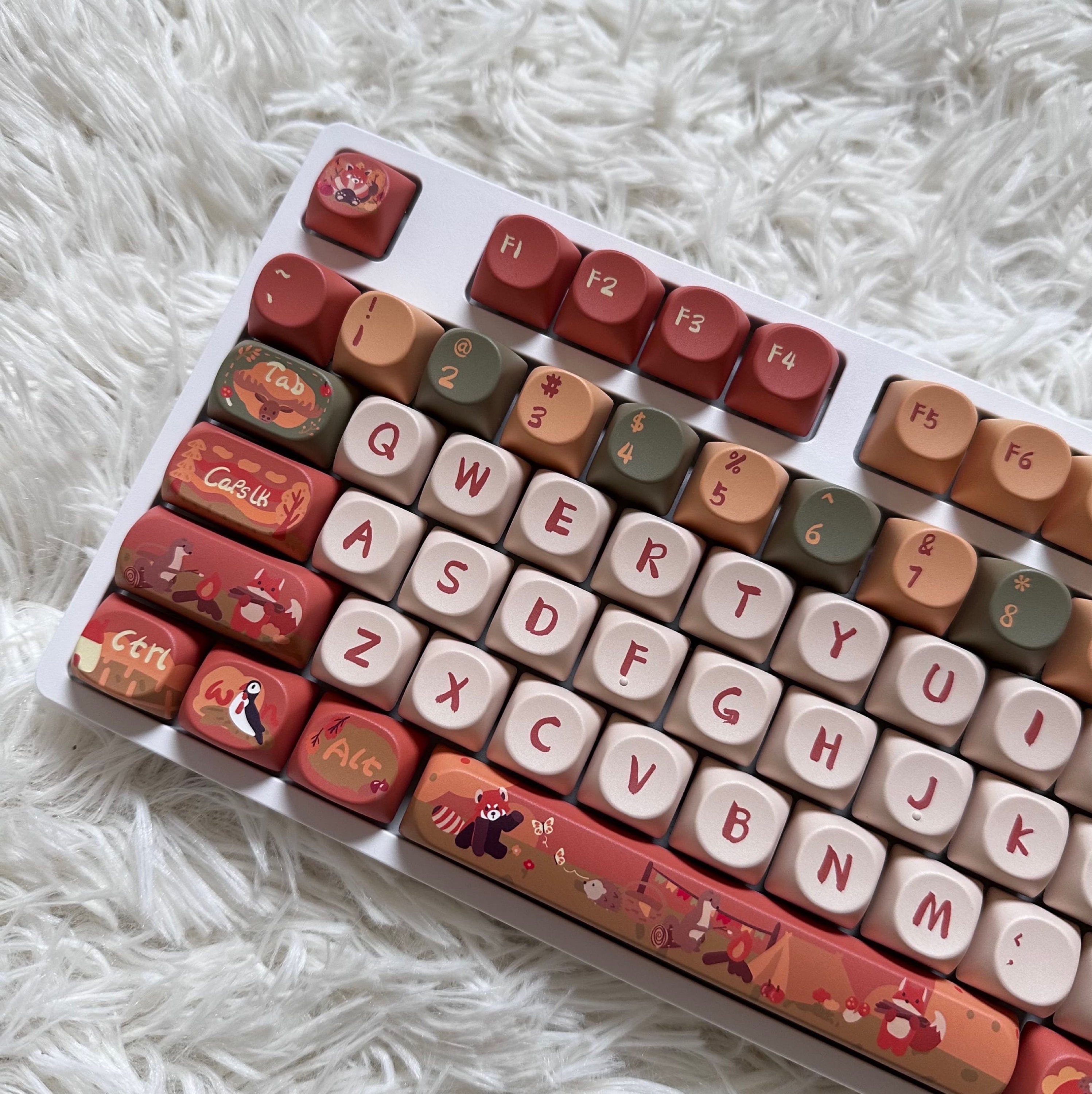 Kawaii Red Panda & Friends Keycaps 140 Keys SOA - Etsy