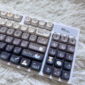 Kawaii Gradient Sleepytime Puppy Keycaps | 140 Keys EOA - Etsy