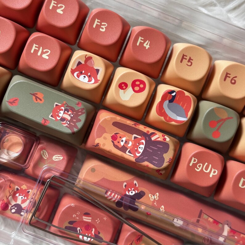 Kawaii Red Panda & Friends Keycaps 140 Keys SOA - Etsy