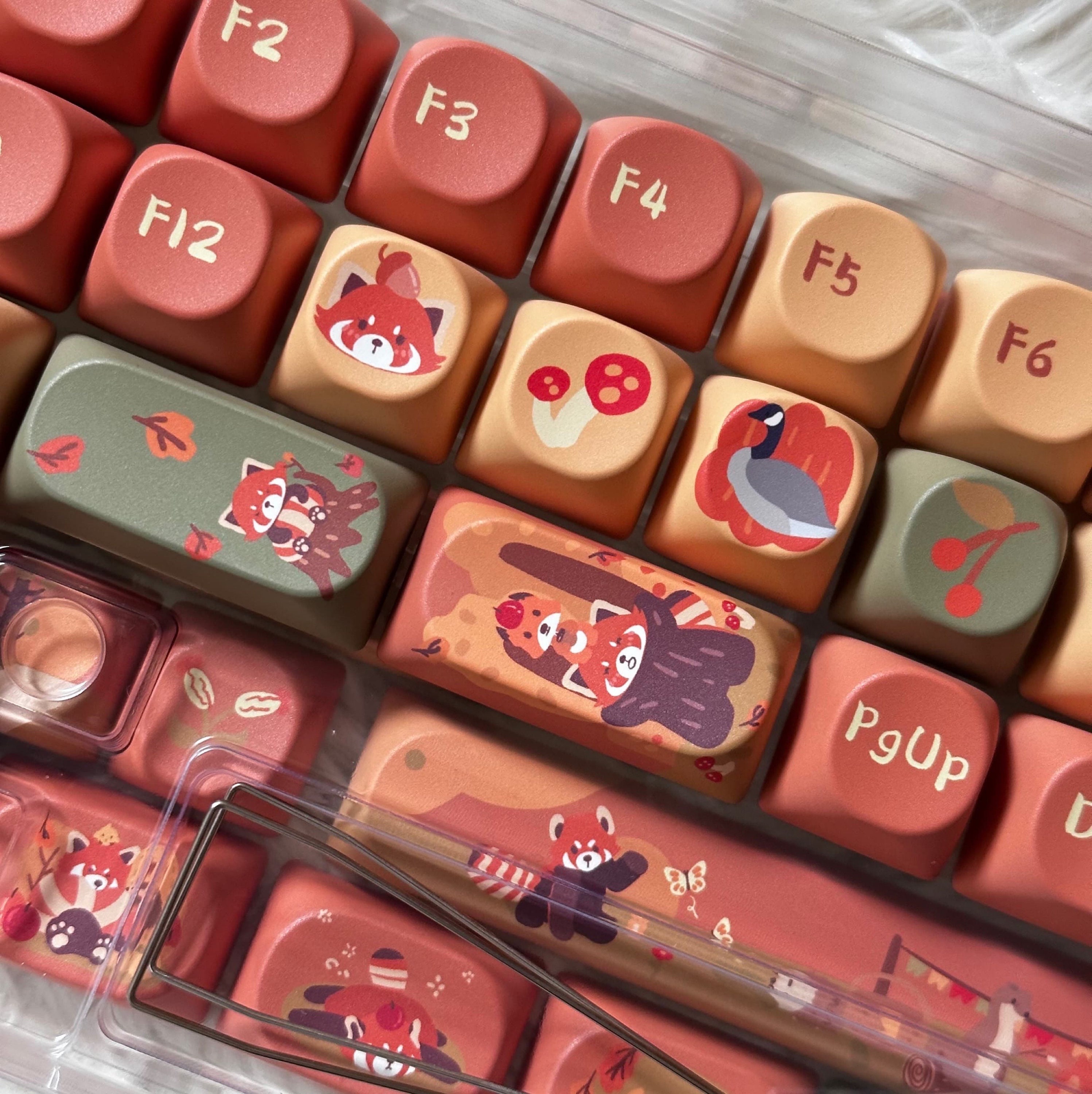 Kawaii Red Panda & Friends Keycaps 140 Keys SOA - Etsy