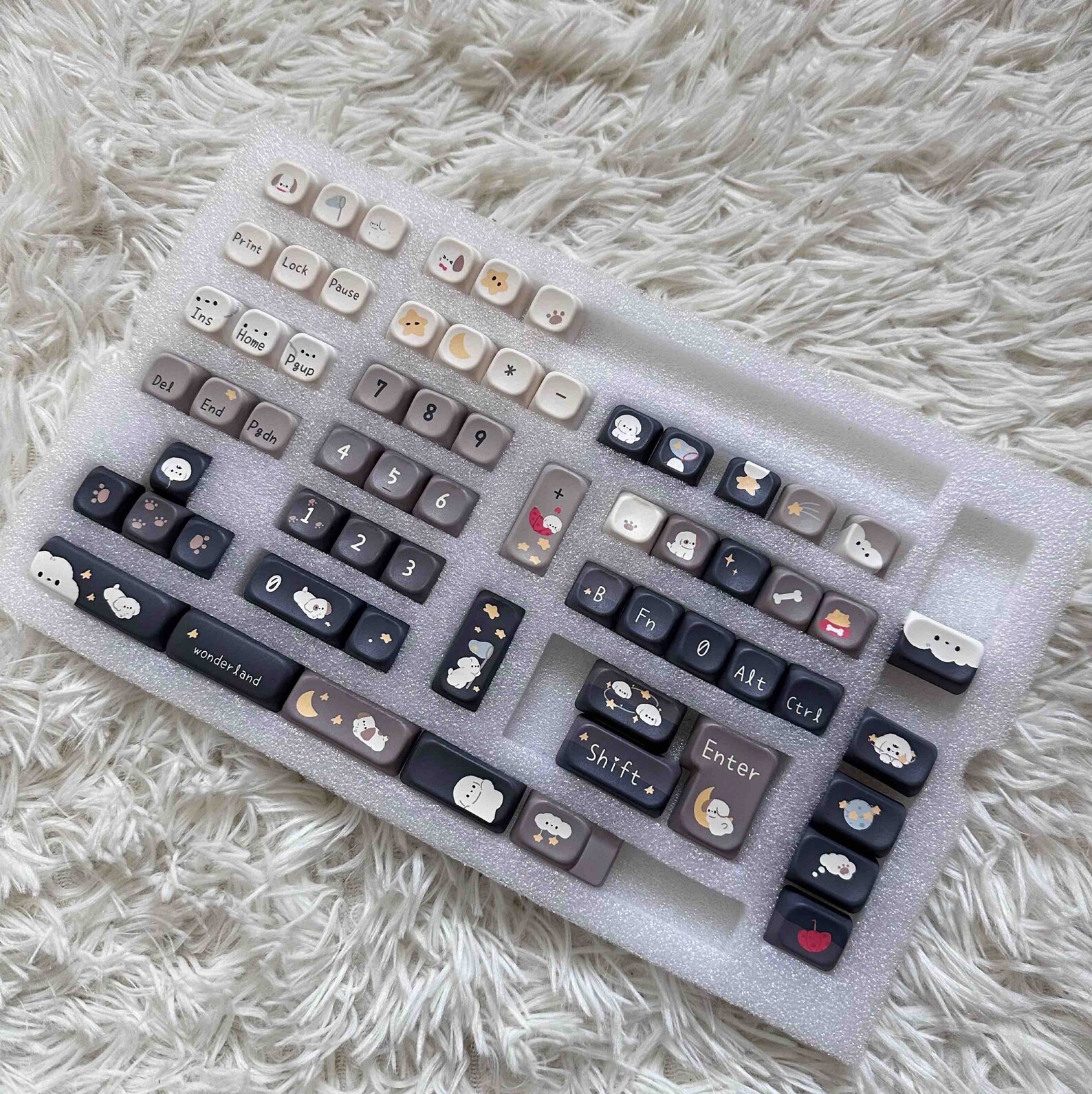 Kawaii Gradient Sleepytime Puppy Keycaps | 140 Keys EOA - Etsy