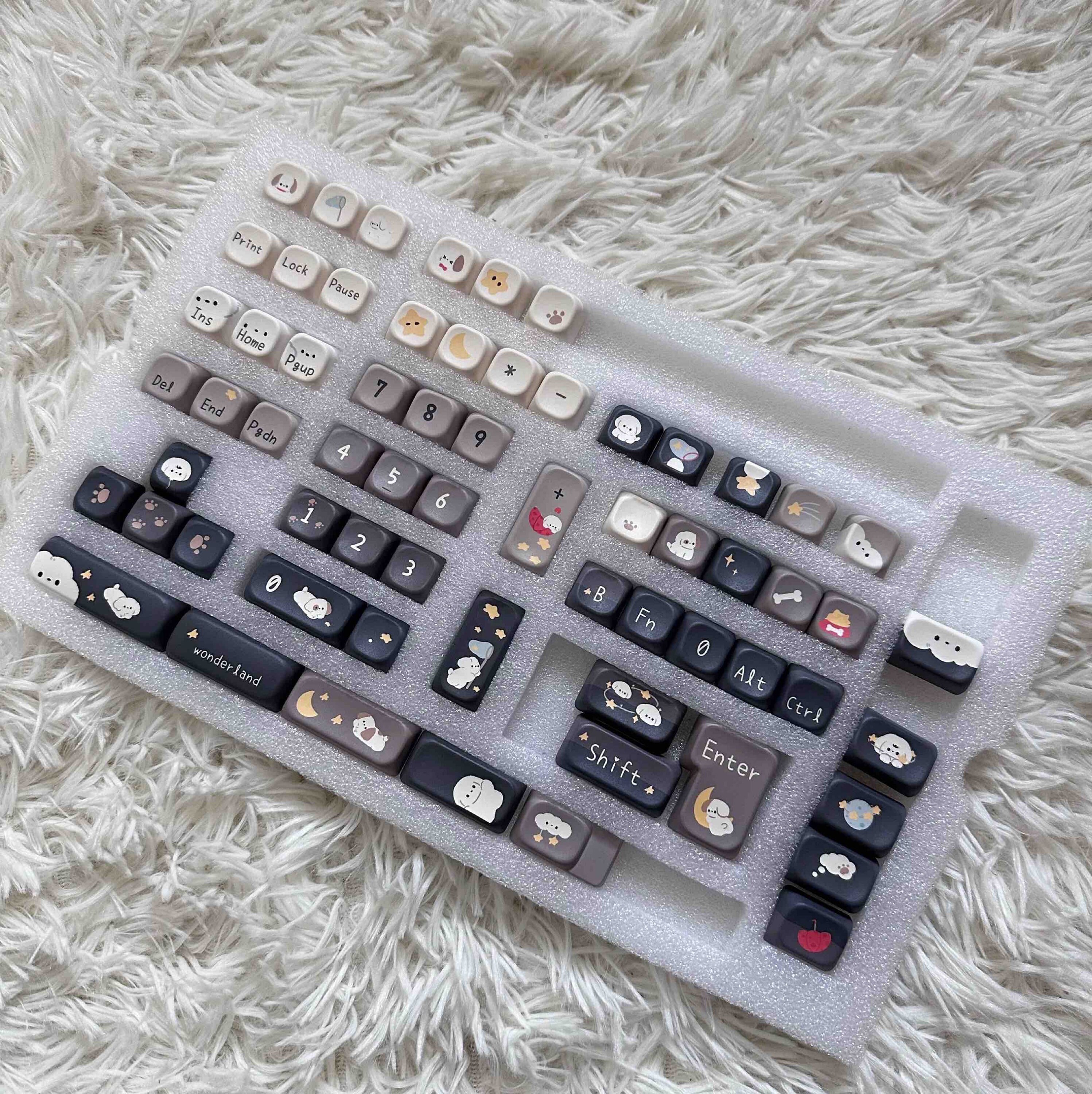 Kawaii Gradient Sleepytime Puppy Keycaps | 140 Keys EOA - Etsy