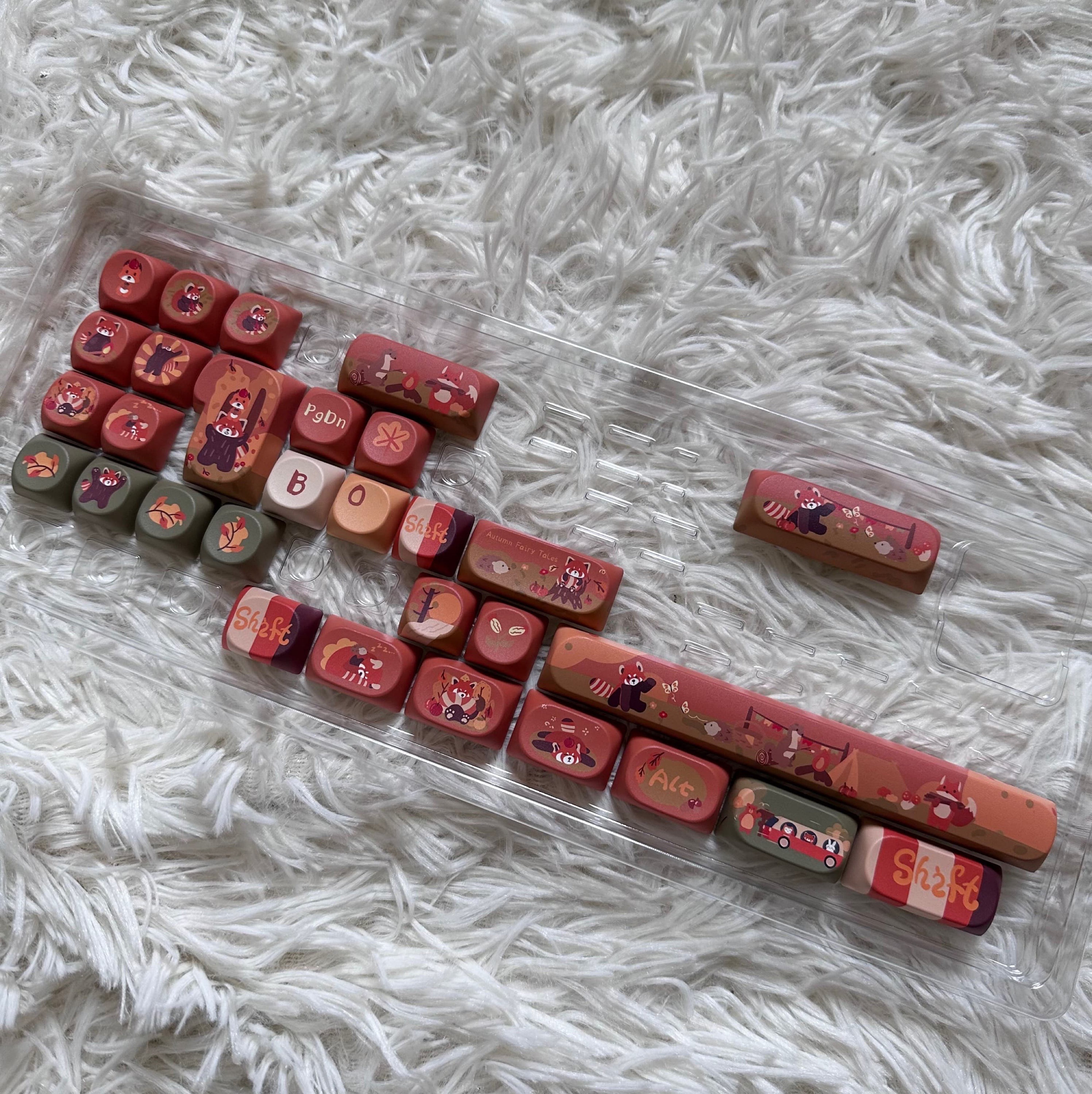 Kawaii Red Panda & Friends Keycaps 140 Keys SOA - Etsy