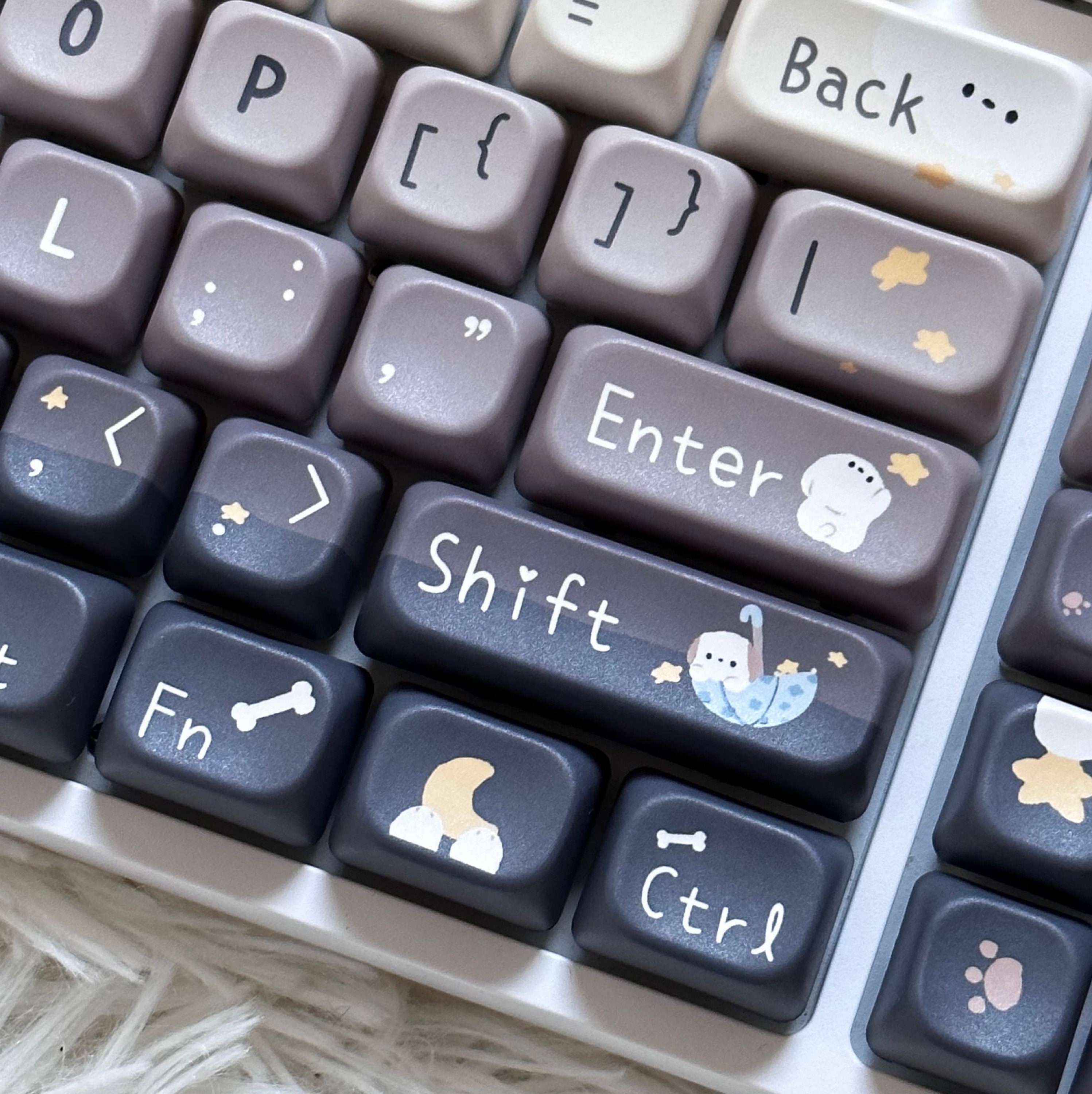 Kawaii Gradient Sleepytime Puppy Keycaps | 140 Keys EOA - Etsy