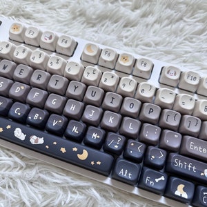 Kawaii Gradient Sleepytime Puppy Keycaps | 140 Keys EOA - Etsy