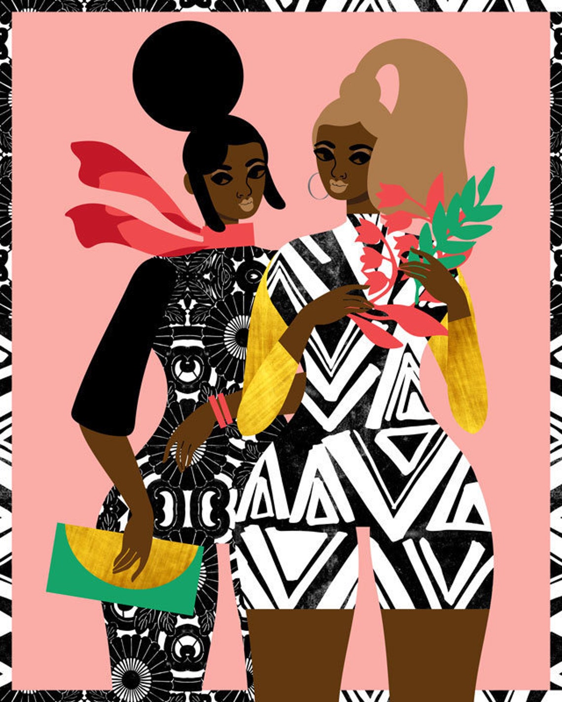 Safari Model Art Retro Fashion Illustration Women Fashion - Etsy