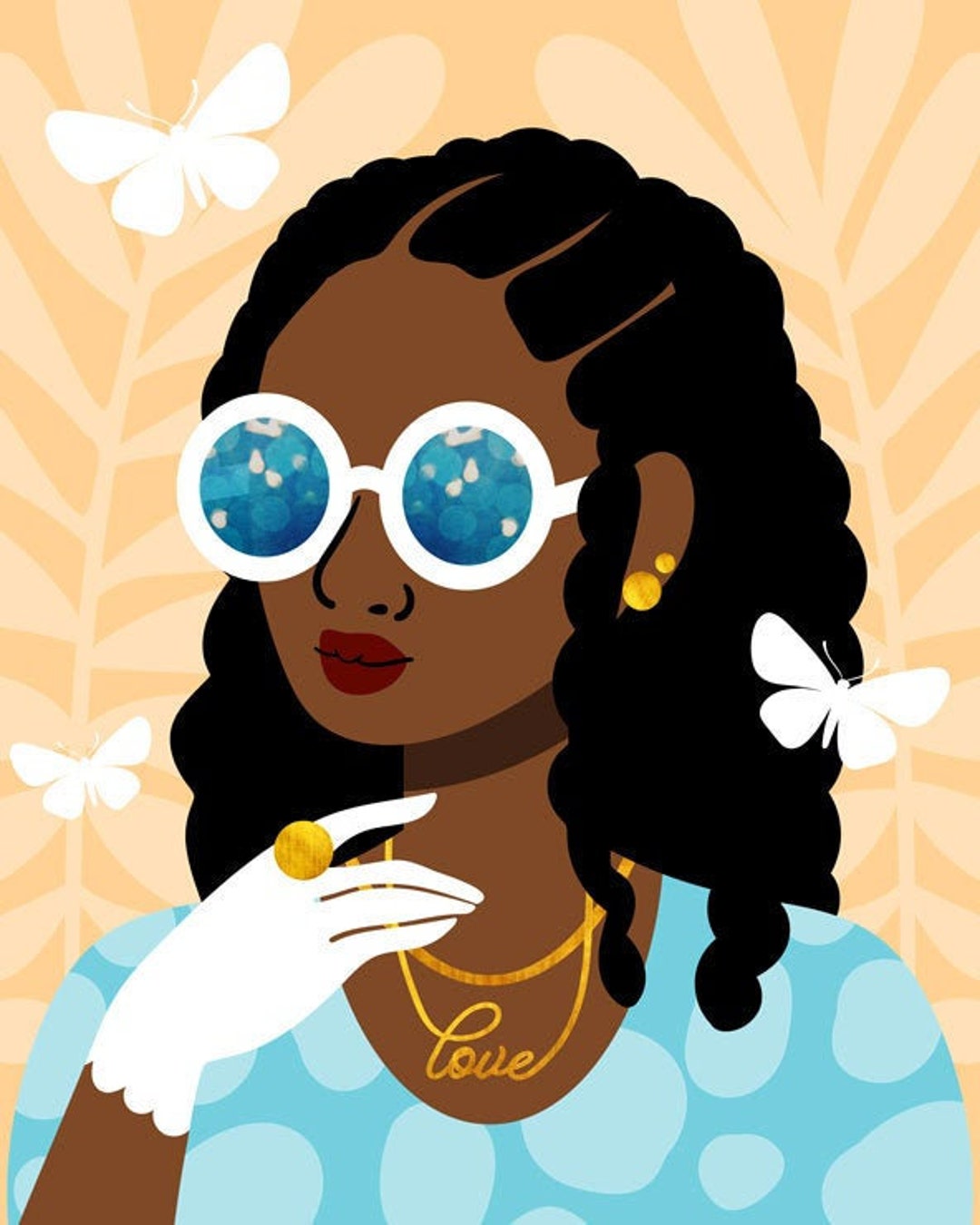 Cornrows Art Print, Fashion Art, Black Hair Art, Natural Hair Art ...