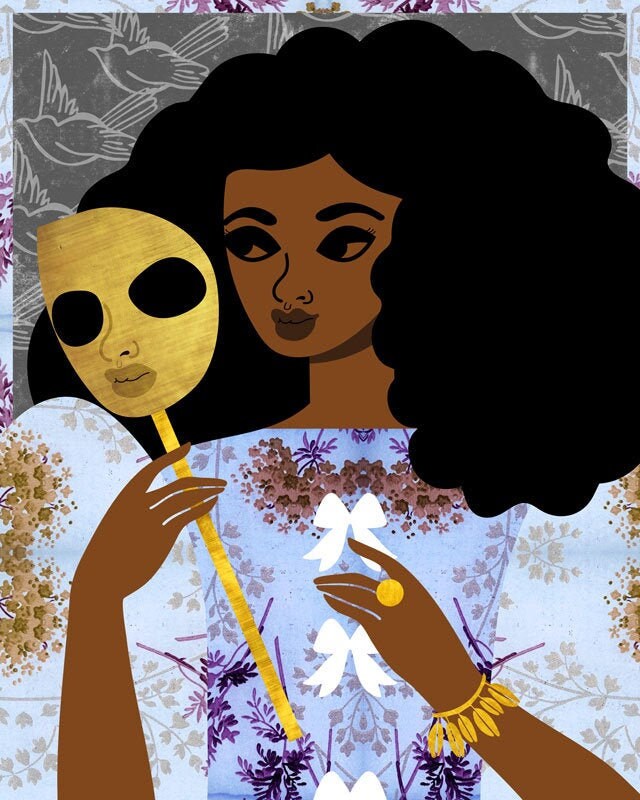 Mask off Art Masquerade Ball Print Women Fashion Art - Etsy