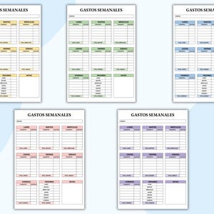 PERSONAL EXPENSES Template in SPANISH, Weekly Expenses, A4 PDF to Fill ...