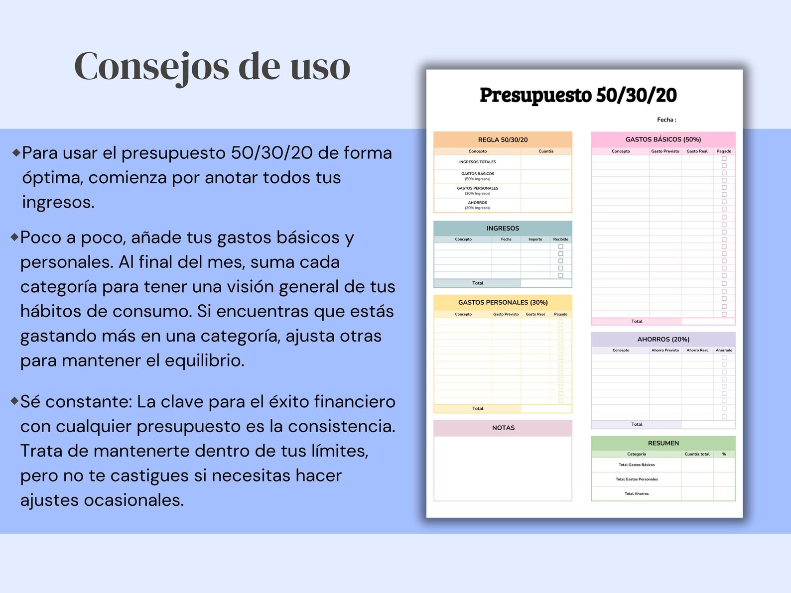 Financial Planner: Income and Expense Tracker in Spanish - Printable ...
