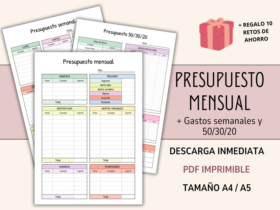 Financial Planner: Income and Expense Tracker in Spanish - Printable ...