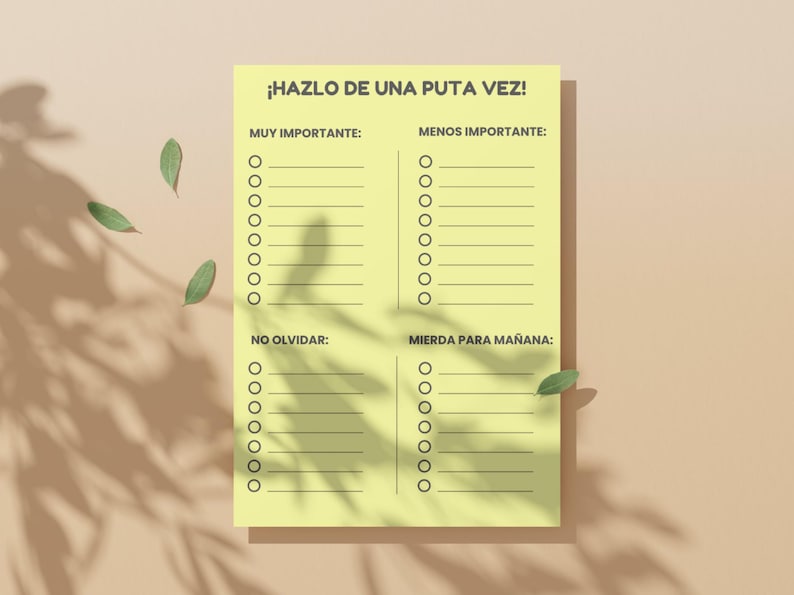 Printable To-do List Templates IN SPANISH, To-do List Set, Digital ...