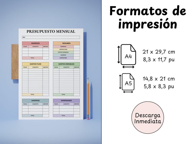 Financial Planner: Income and Expense Tracker in Spanish - Printable ...