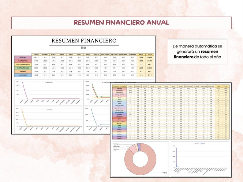 Digital Income and Expense Planner in Spanish (euros) - Monthly ...
