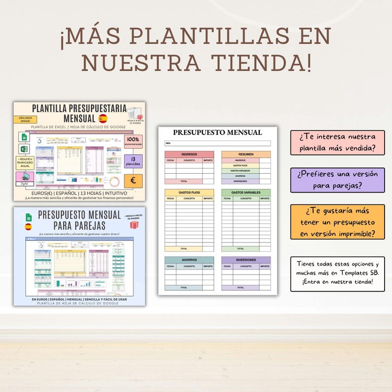 Simple Monthly Budget Template (spanish), Expense and Income Tracker ...