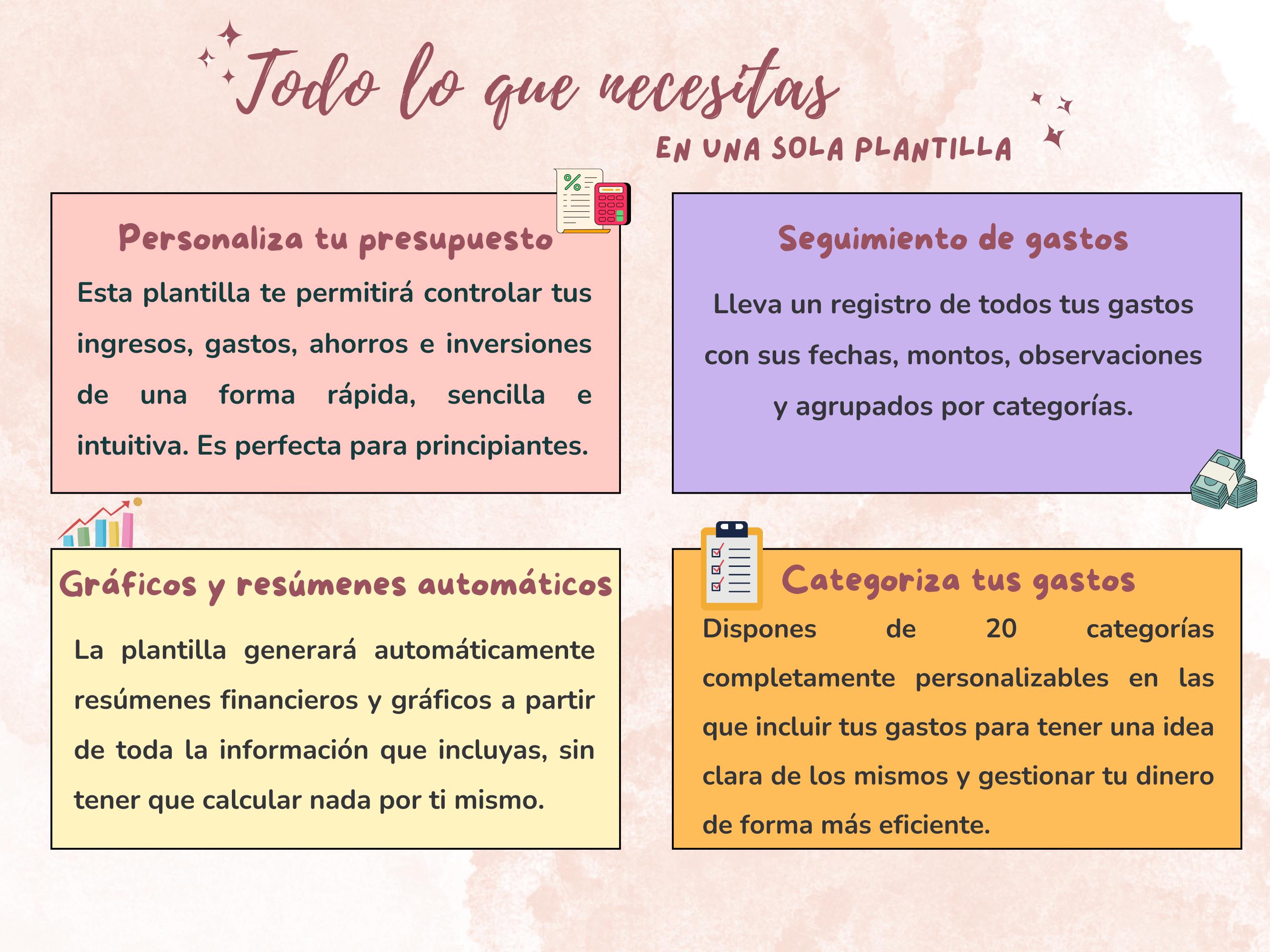 Digital Income and Expense Planner in Spanish (euros) - Monthly ...