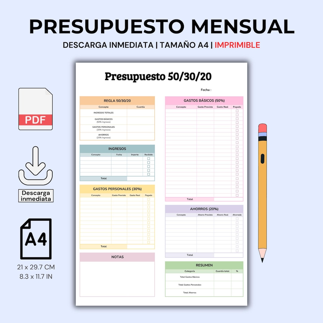 Financial Planner: Income and Expense Tracker in Spanish - Printable ...