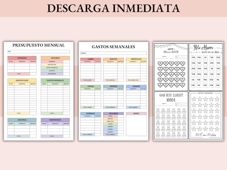 Financial Planner: Income and Expense Tracker in Spanish - Printable ...