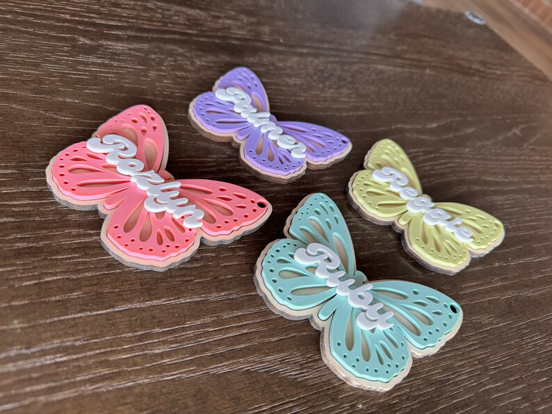 Butterfly Name Tags - Etsy