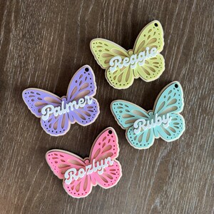 Butterfly Name Tags - Etsy