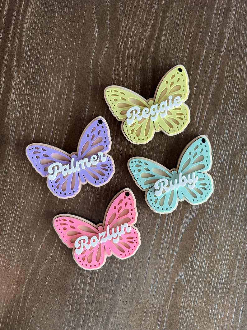 Butterfly Name Tags - Etsy