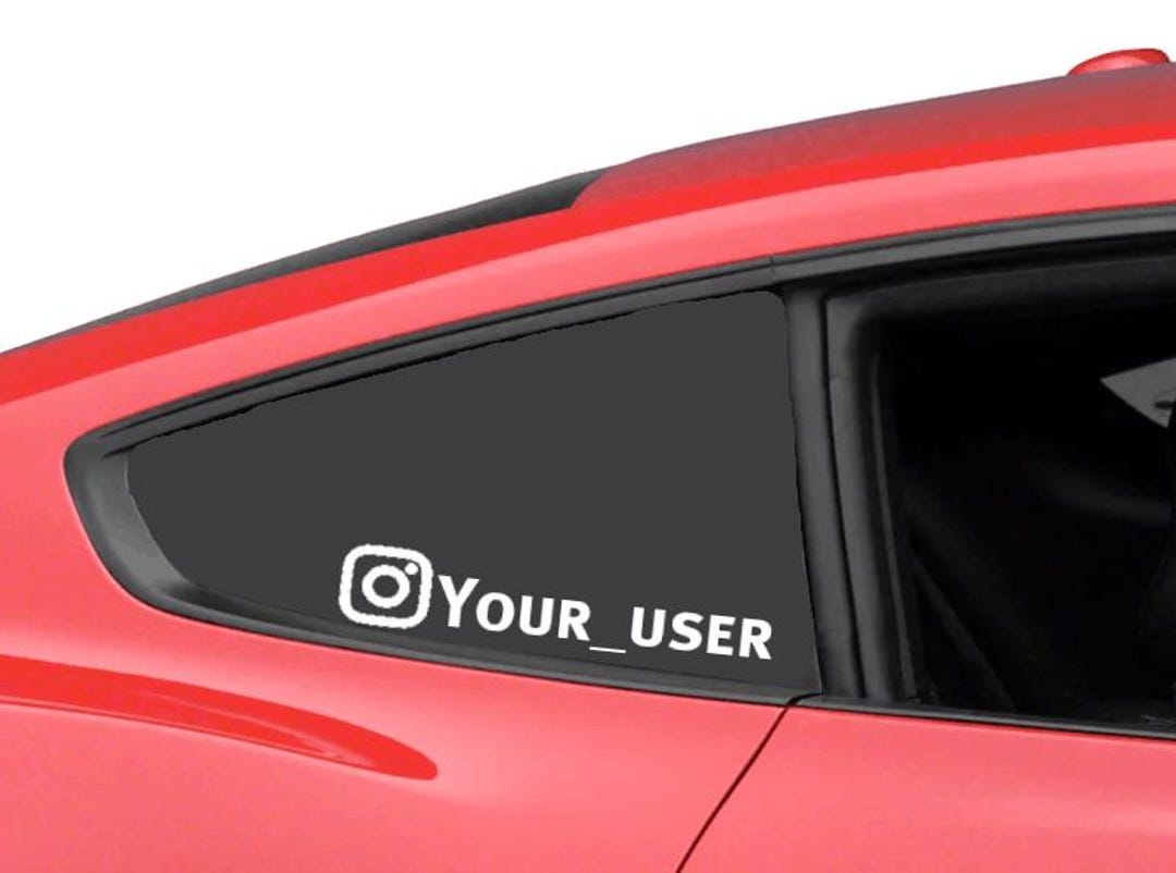 Personalized Instagram Sticker Vinyl Decal (x2) Car Window IG Username ...