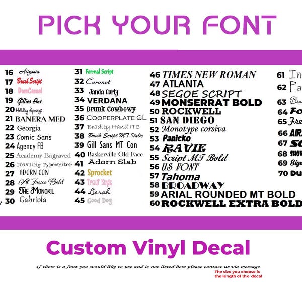 Lettering Decal - Etsy