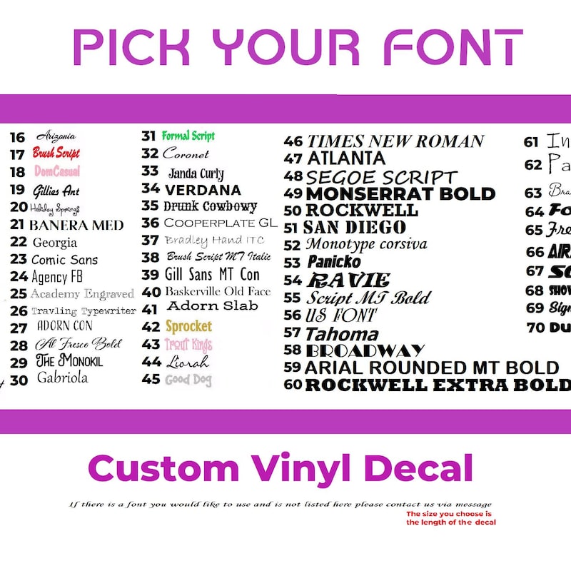 Lettering Decal - Etsy