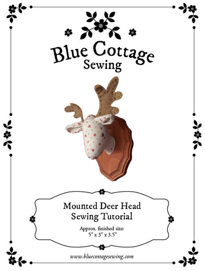 Mounted Reindeer/deer Head Pattern - PDF Sewing Tutorial - Winter Lodge ...