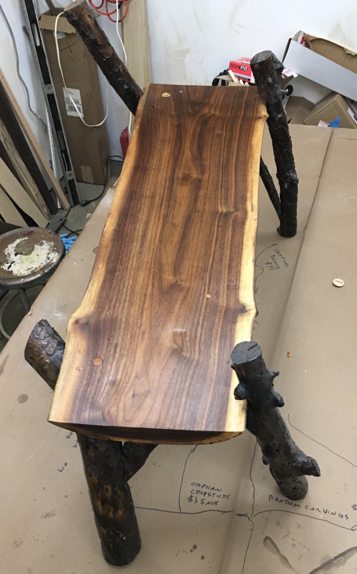 Large Live Edge Bench - Etsy