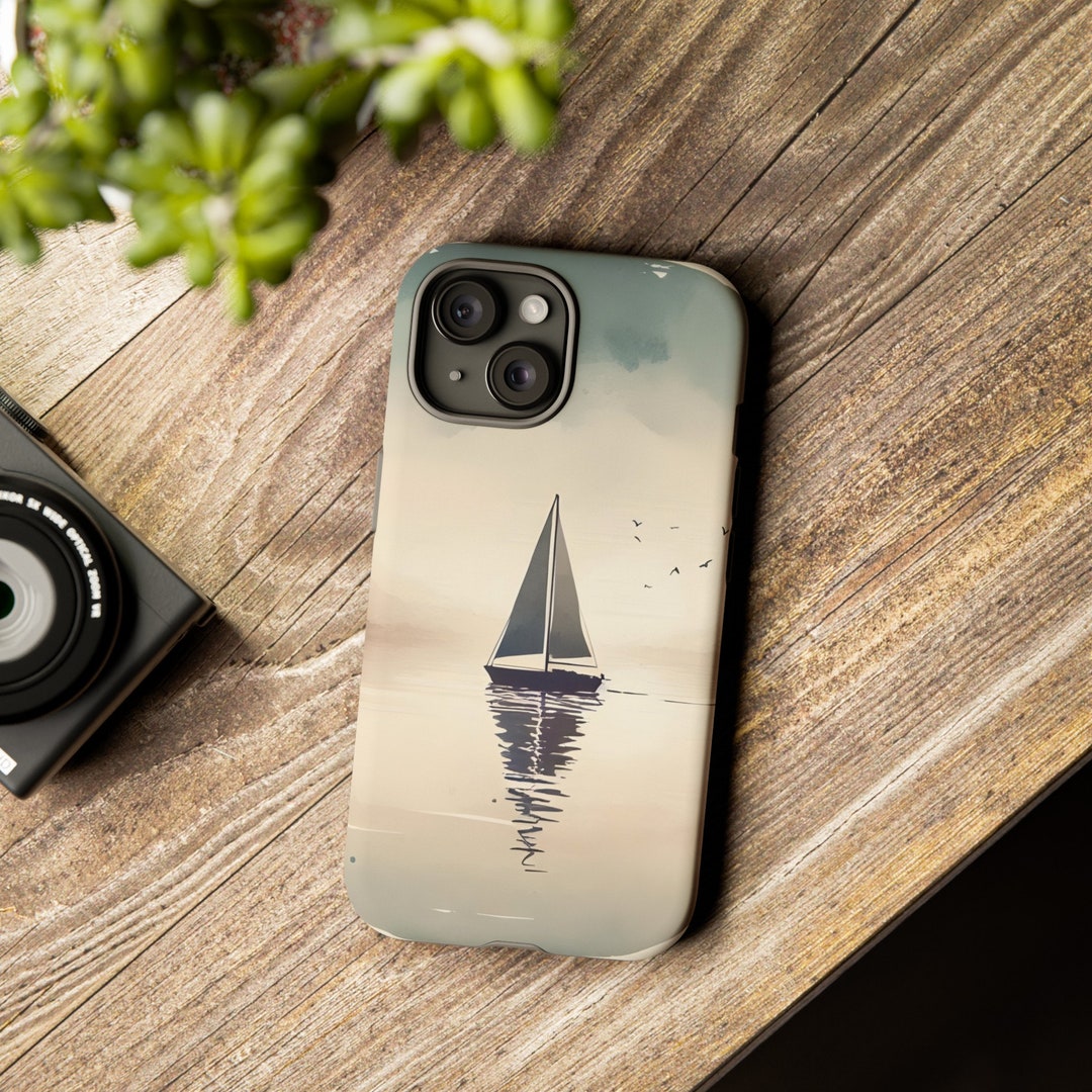Sailboat Muted Watercolour Case for iPhone 15, 14 Pro, 13 Pro, 12, 11 ...