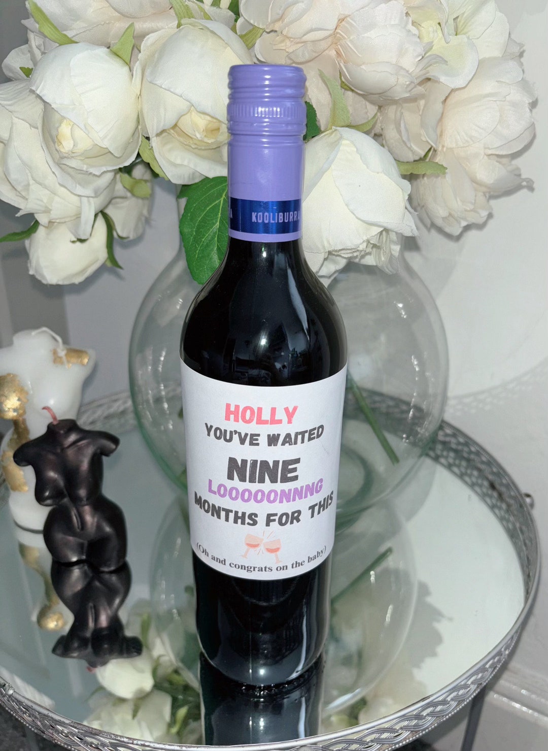 Personalised Nine Months Baby Wine Label, New Baby Congratulations, A ...
