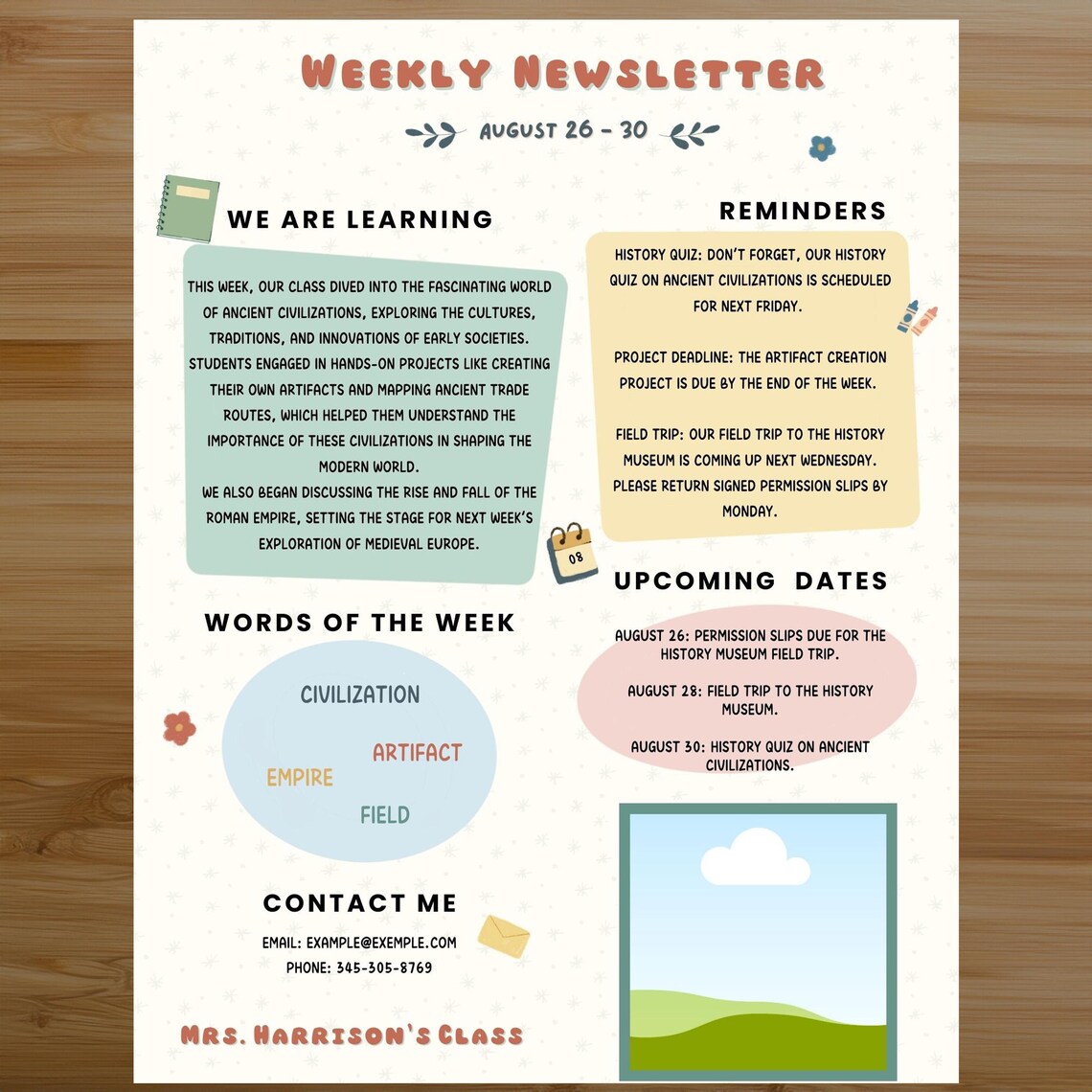 Editable Preschool Weekly Newsletter Template | Parent Communication ...